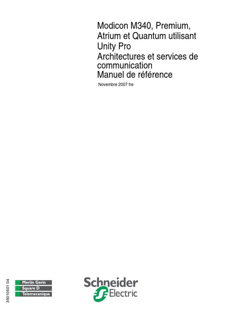 Modicon M340, Premium, Atrium Et Quantum Utilisant Unity Pro ...