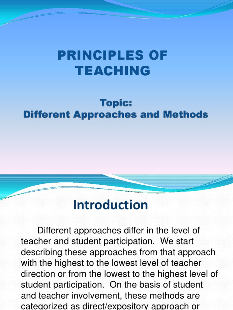 Principles of Teaching | PDF | Learning | Teachers