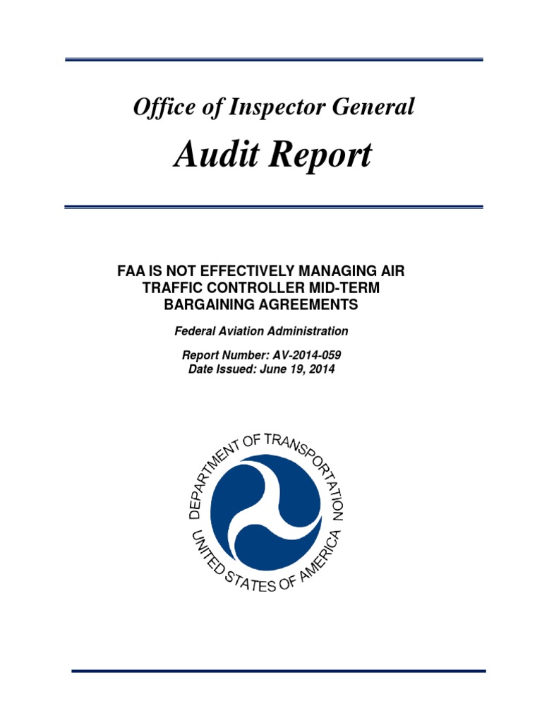 FAA-NATCA Agreement Audit | PDF | Federal Aviation Administration | Air ...