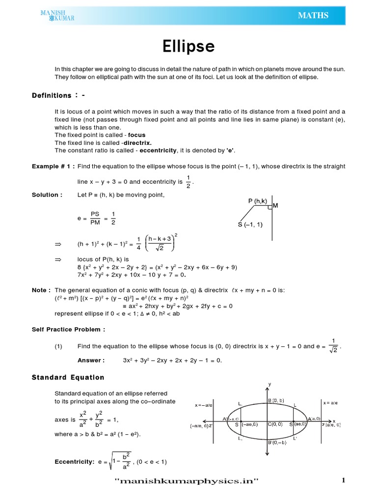 Ellipse Theory e | PDF | Ellipse | Circle