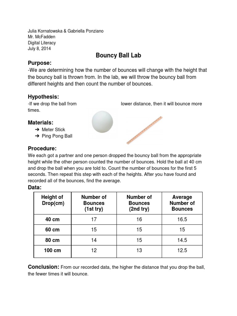 Bouncy Ball Bounce Height Experiment | PDF | Sports & Recreation