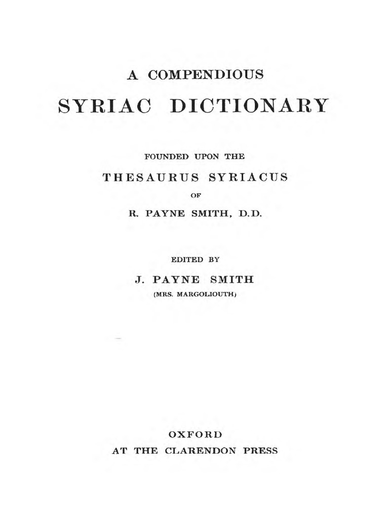 A Compendious Syriac Dictionary | PDF