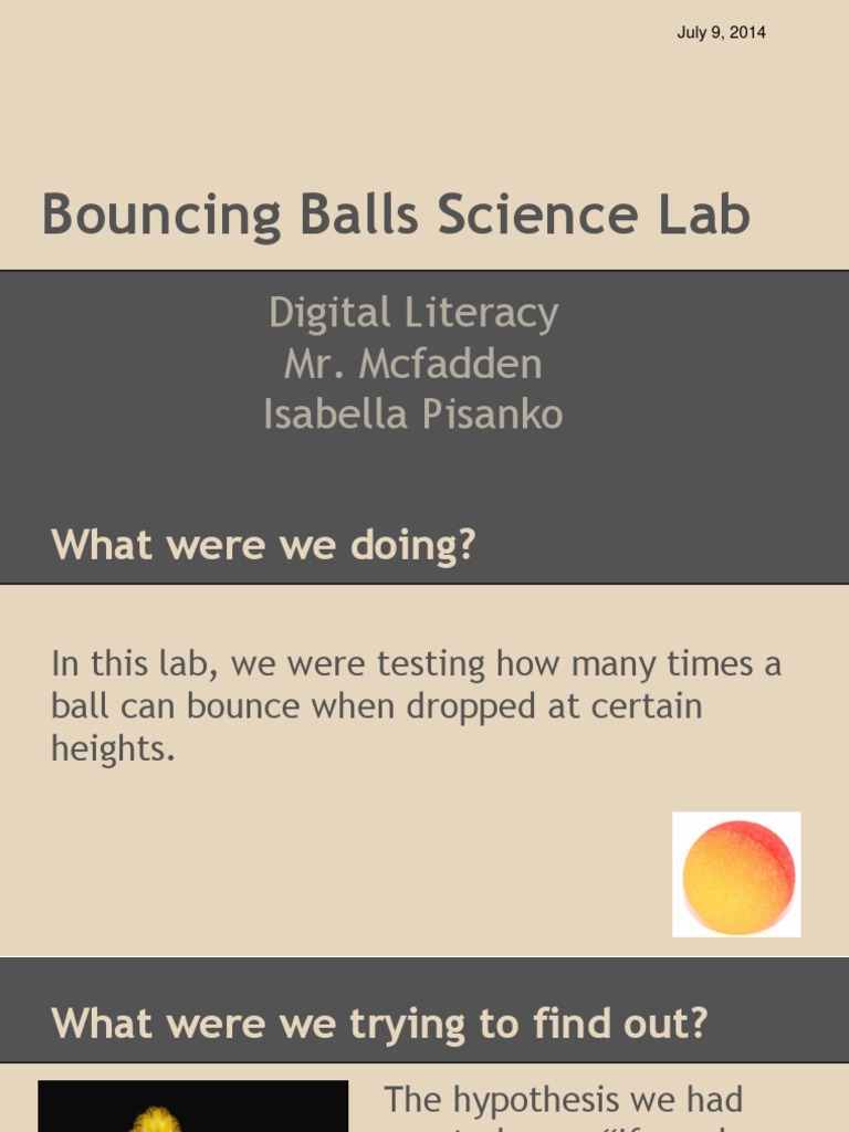 Bouncing Balls Lab Experiment Results | PDF