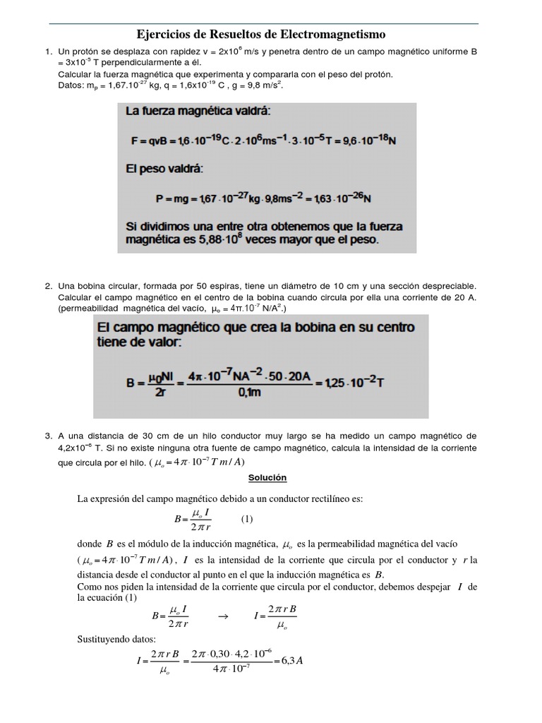 Ejercicios de Resueltos de Electromagnetismo: Solución