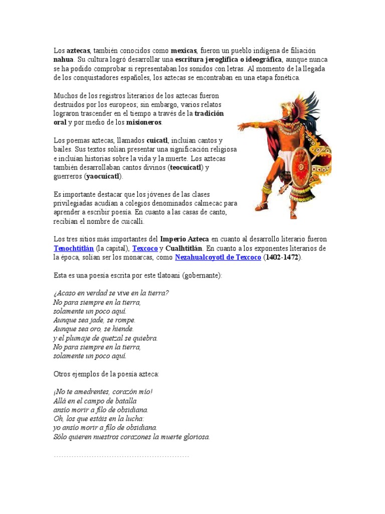Literatura de Los Aztecas | PDF