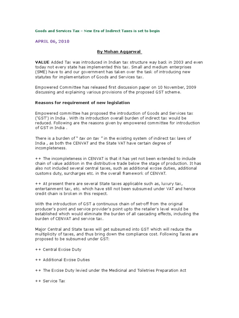 Goods and Services Tax | PDF | Taxes | Payments