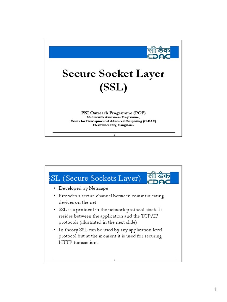 SSL Protocol Overview and Authentication | PDF | Transport Layer ...