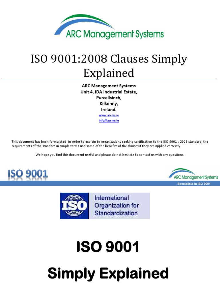 ISO 9001 Clauses Simply Explained Rev.1[1] Copy | Iso 9000 | Audit