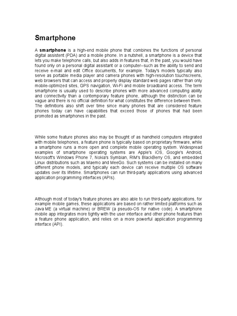 Smartphone | PDF | Smartphone | Personal Digital Assistant