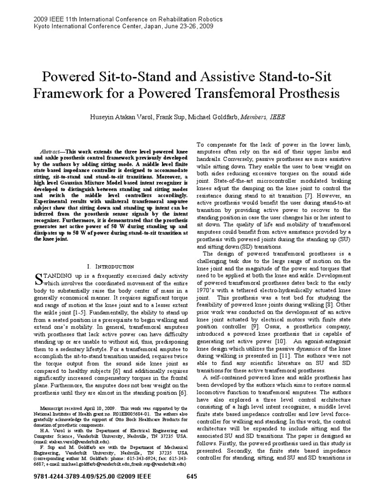 Powered Sit-to-Stand and Assistive Stand-to-Sit Framework For A Powered ...