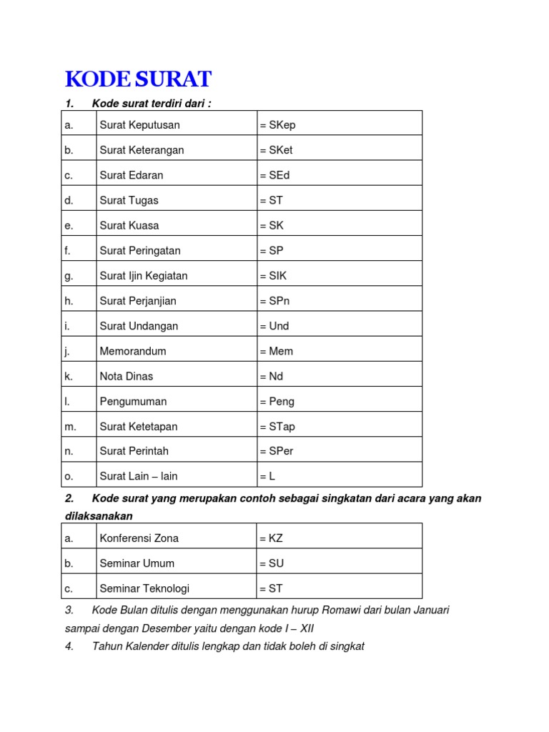 Kode Surat | PDF | Gaya Hidup