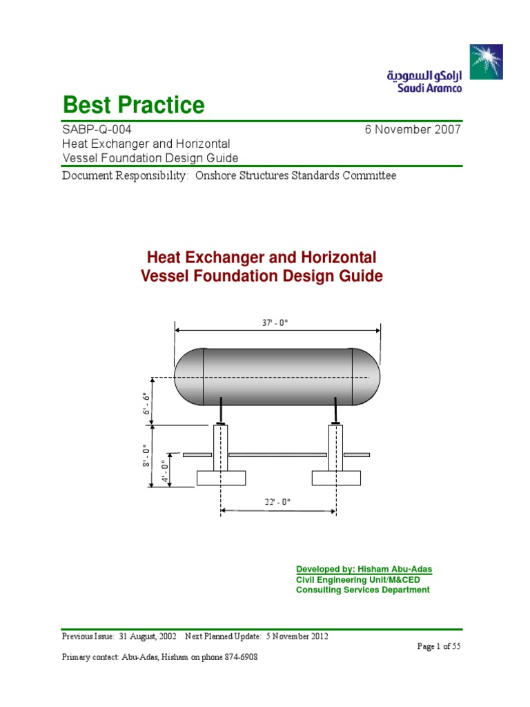 SABP Q 004 HX Hor Vessels | PDF | Structural Steel | Geotechnical ...