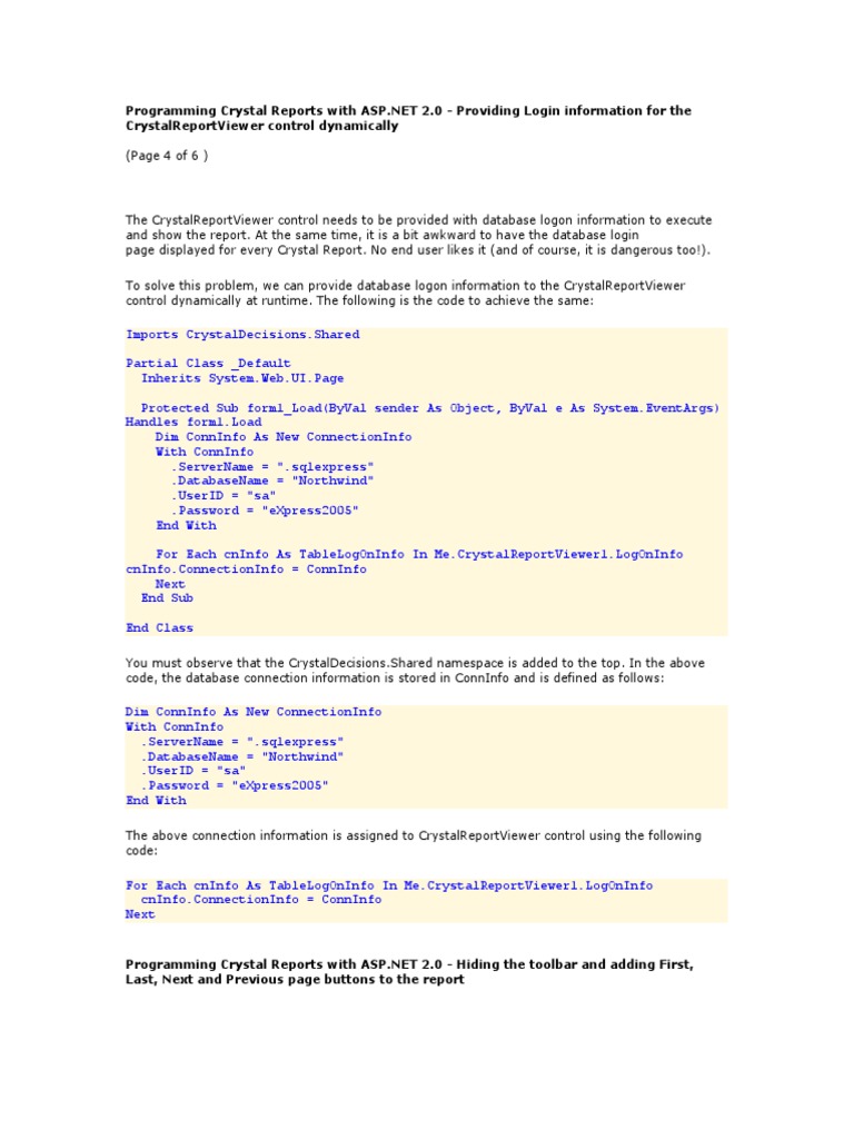 Programming Crystal Reports With ASP | Download Free PDF | Java Script ...