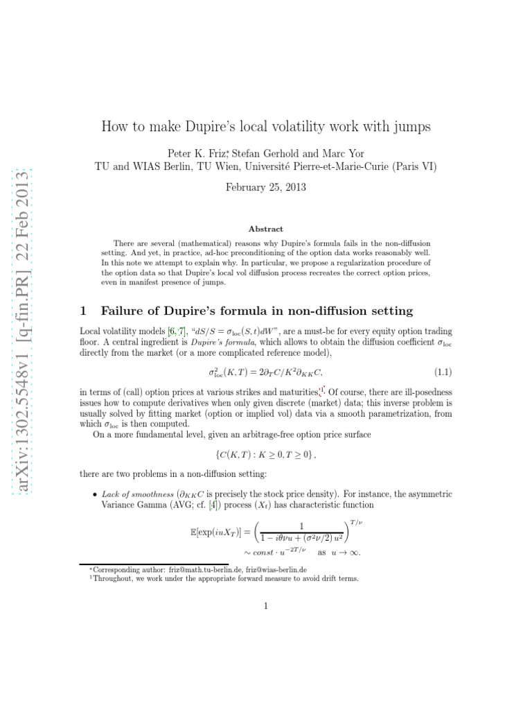 How To Make Dupire's Local Volatility Work With Jumps: 1 Failure of ...