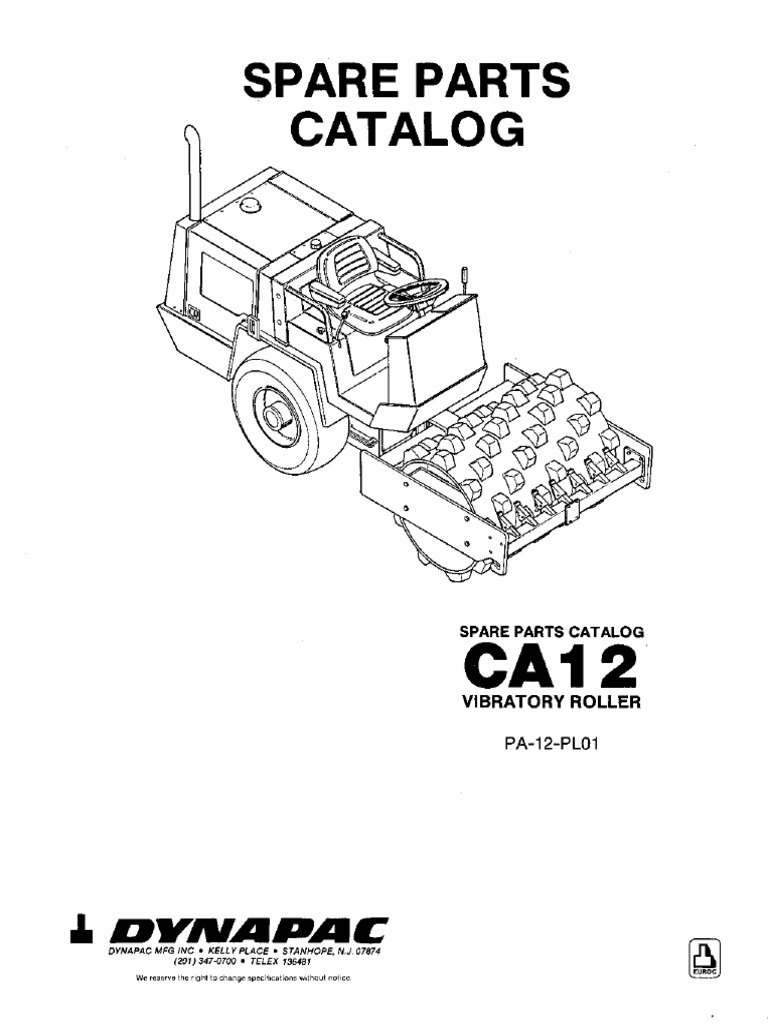 Dynapac CA12 Parts Catalog | PDF