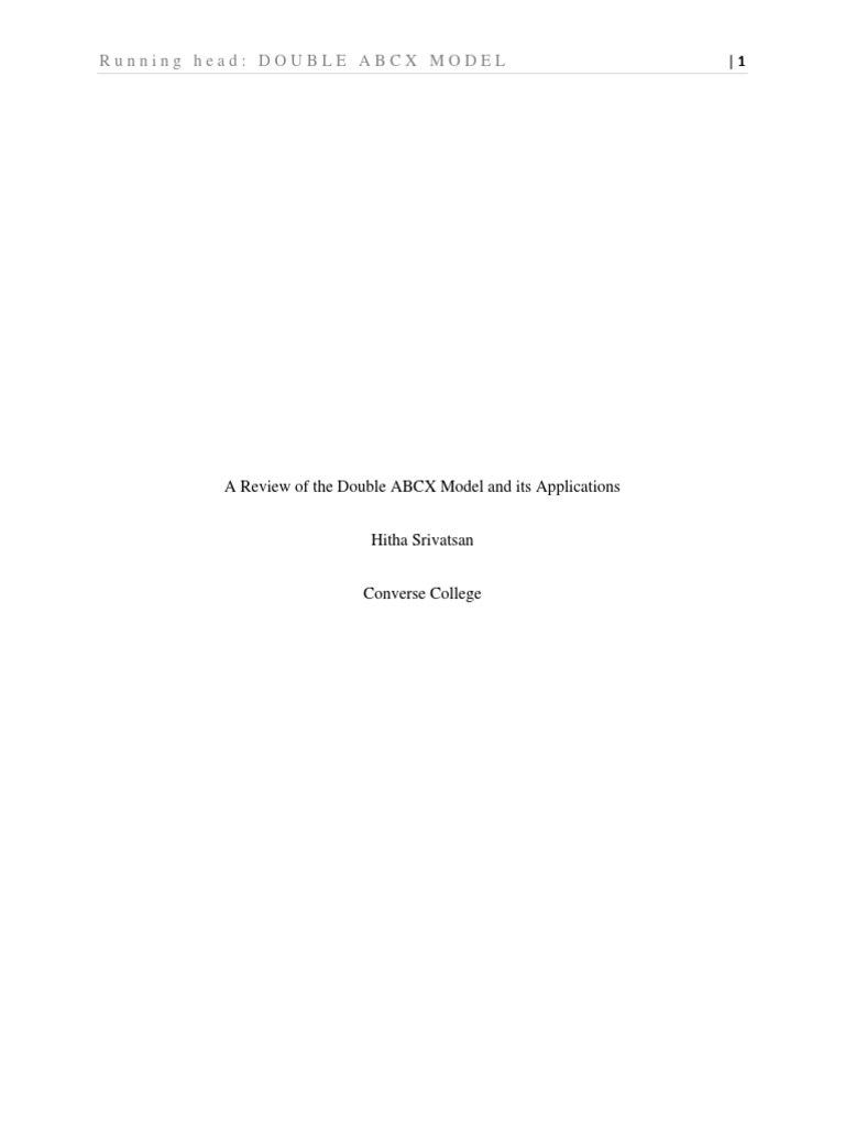A Review of The Double ABCX Model and Its Applications | PDF | Social ...