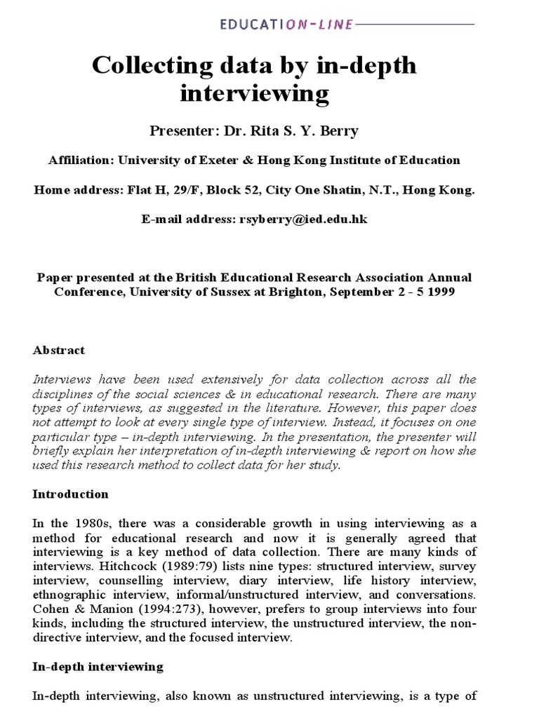 Interview Techniques | PDF | Interview | Qualitative Research