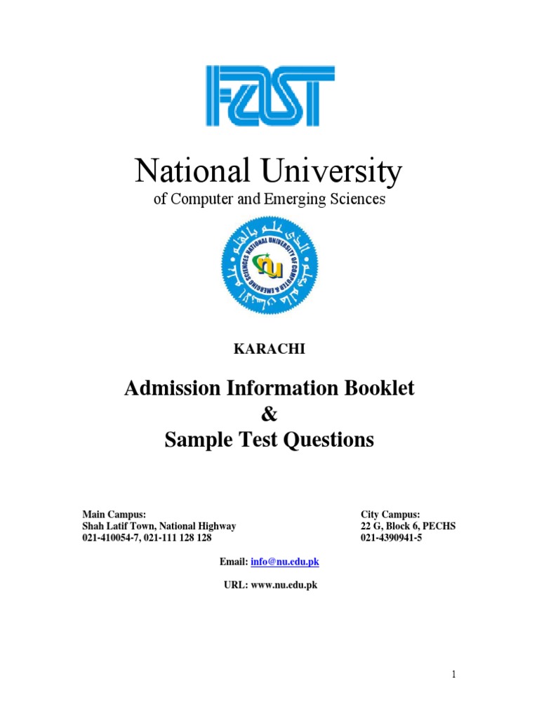 Admission Test Booklet.pdf | Graduate Record Examinations | University ...