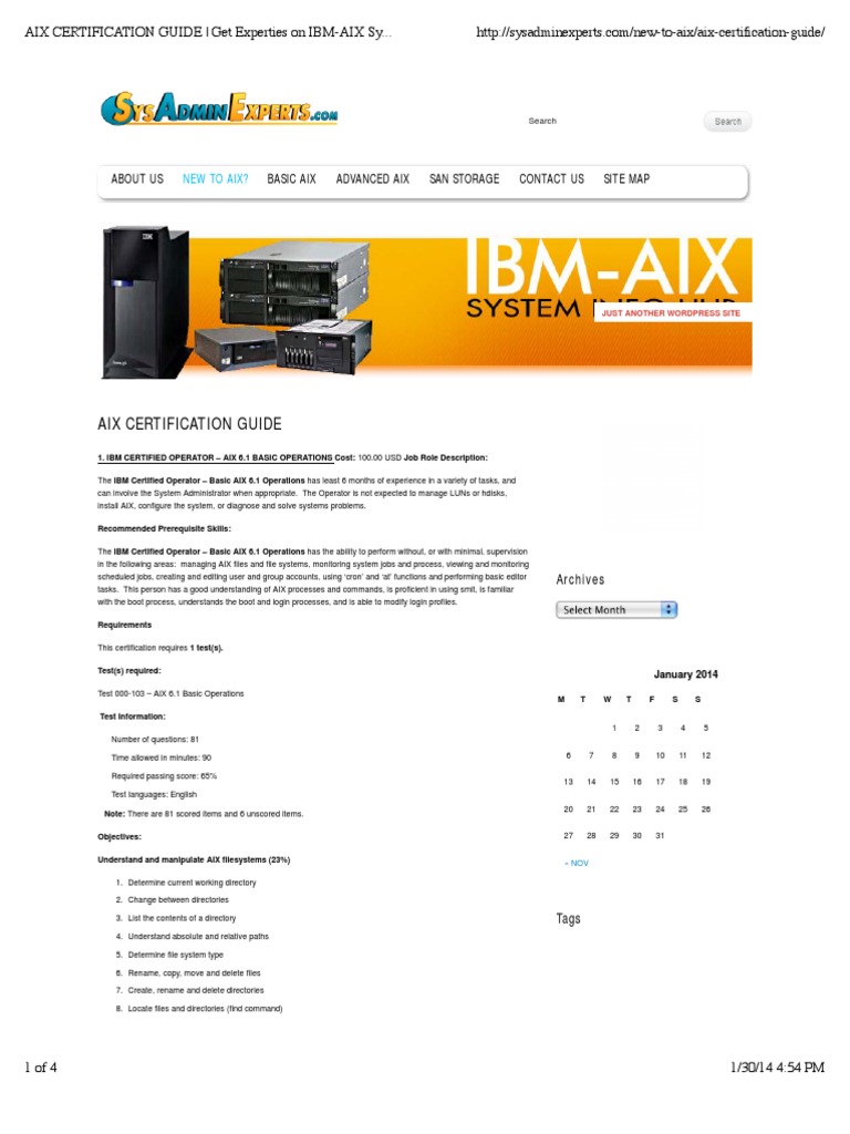 AIX CERTIFICATION GUIDE - Get Experties On IBM-AIX System Administration | PDF | File System ...