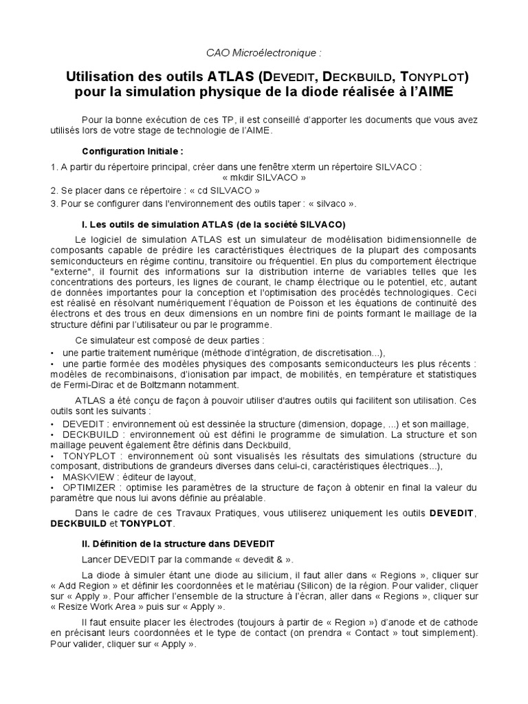 Simulation de Diode avec Silvaco ATLAS | PDF | Dopage (semi-conducteur ...