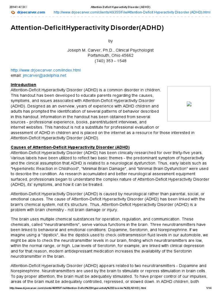 Attention-Deficit Hyperactivity Disorder (ADHD) | PDF | Attention ...