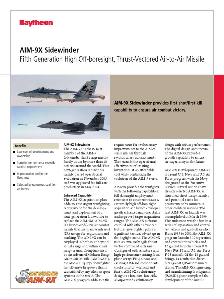 Aim 9X | PDF | Missile Types | Military Technology