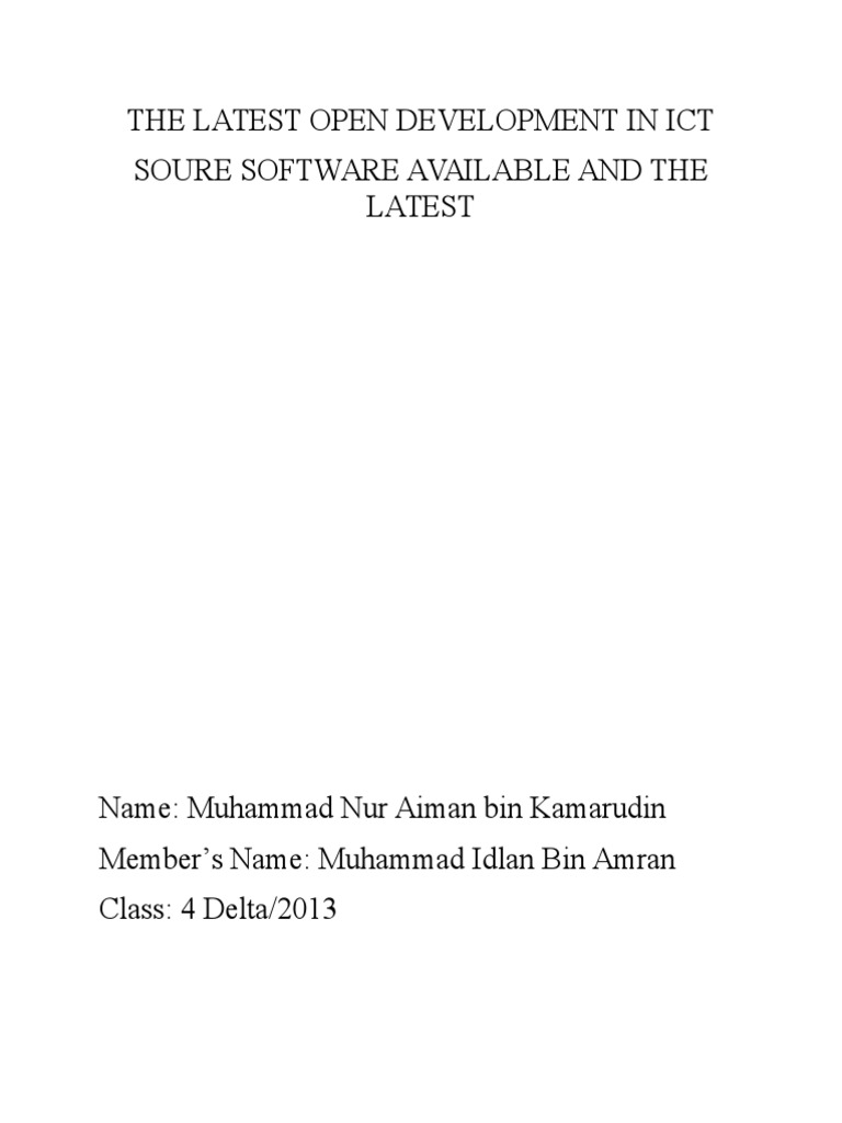 Latest Open Development in ICT Software | PDF