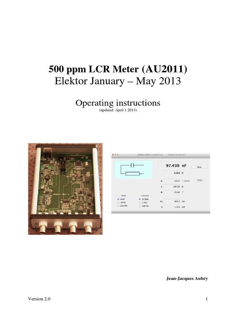 110758-W2-US LCR-Meter Operating Instructions en | PDF | Electrical ...