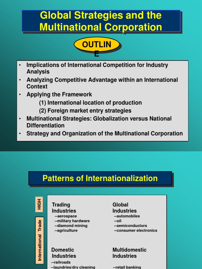Global Strategies and The Multinational Corporation: Outlin E | PDF ...
