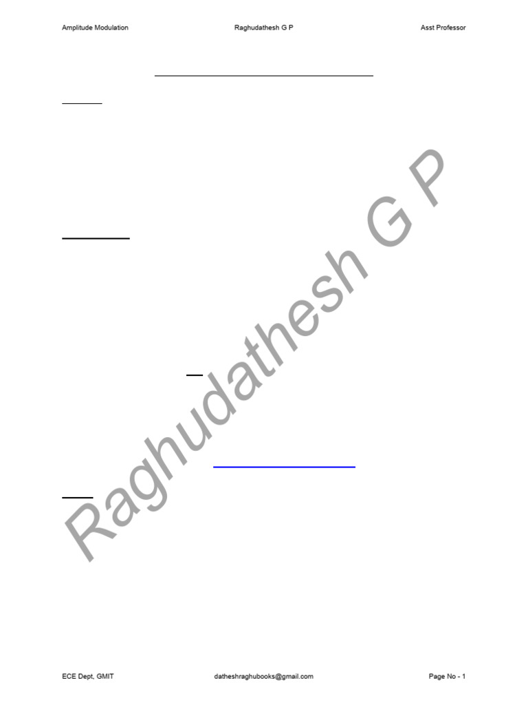 Analog Communication Unit2 Vtu Pdf Modulation Radio