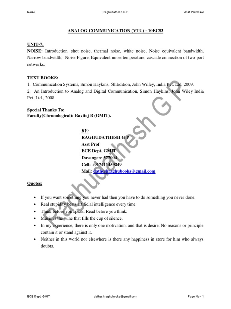 Analog Communication Unit7 Vtu | PDF | Amplifier | Resistor