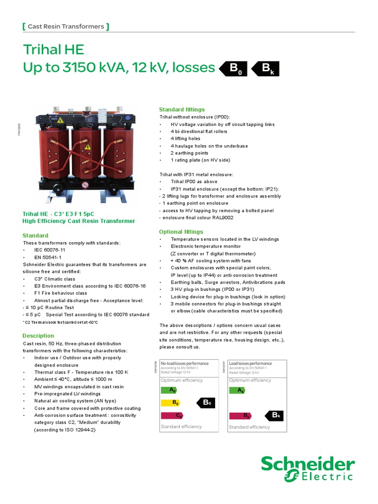 Trihal b0bk 12 KV - en | PDF | Transformer | Power Engineering