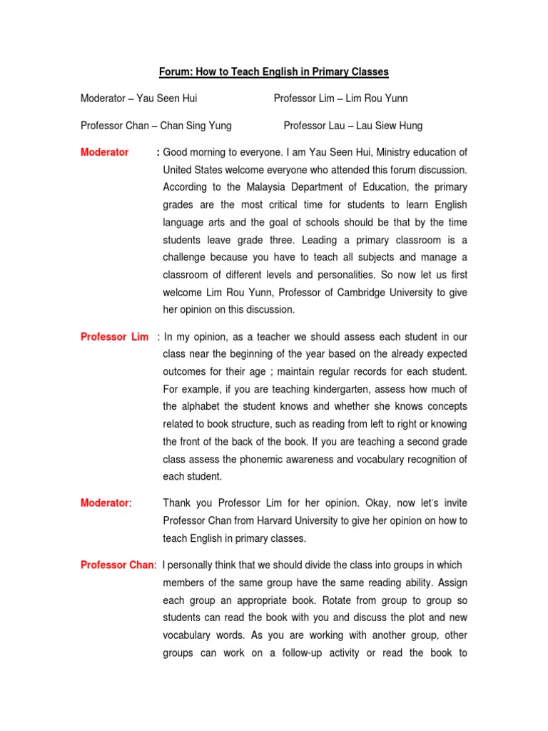 Script Forum | PDF | English Language | Reading (Process)