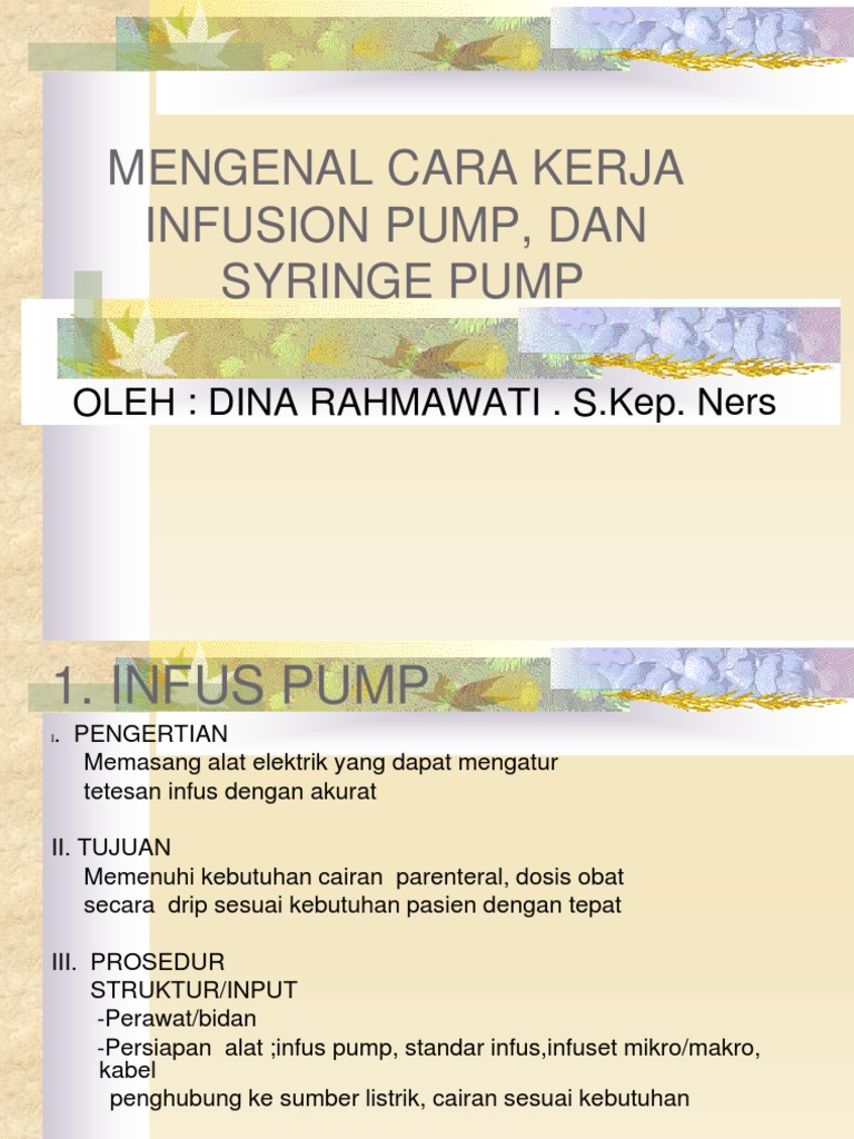 Cara Menghitung Tetesan Infus Pump - Kutu Buku