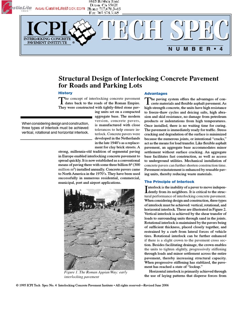 Interlocking Concrete Pavers Structural Design For Roads and Parking ...
