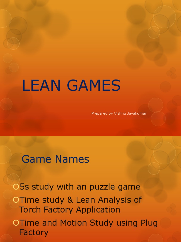 Lean Games | PDF | Lean Manufacturing | Production And Manufacturing