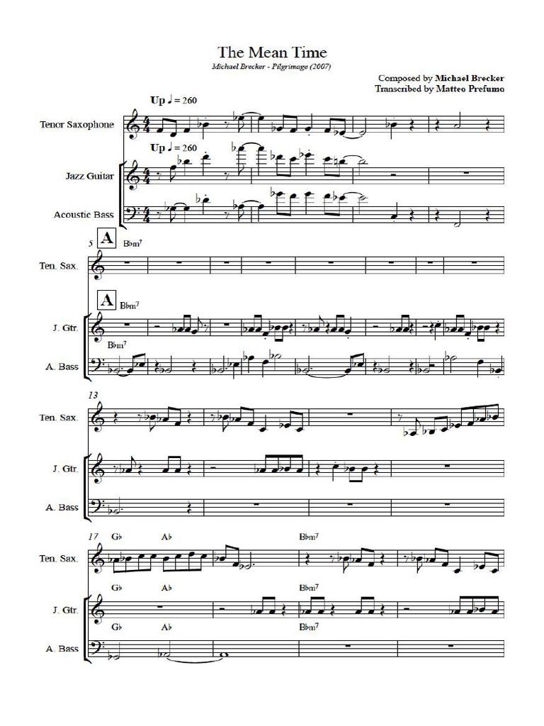 Michael Brecker - The Mean Time | PDF
