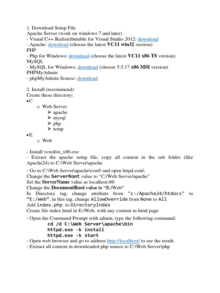 Create Apache Web Server | PDF | Php | Apache Http Server
