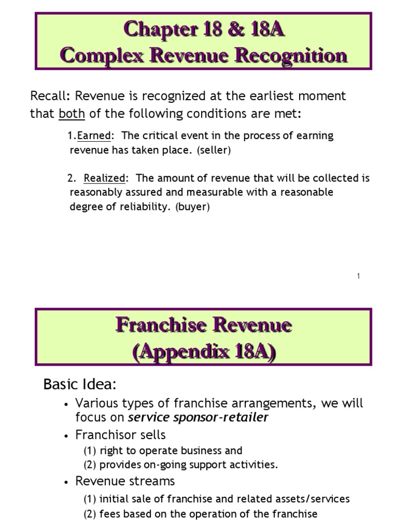 Revenue Recognition | PDF | Franchising | Revenue
