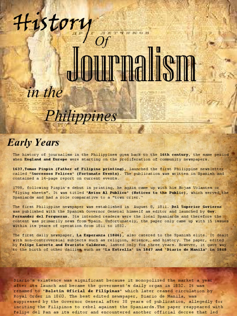 History of Journalism in the Philippines | PDF | News Media | Philippines