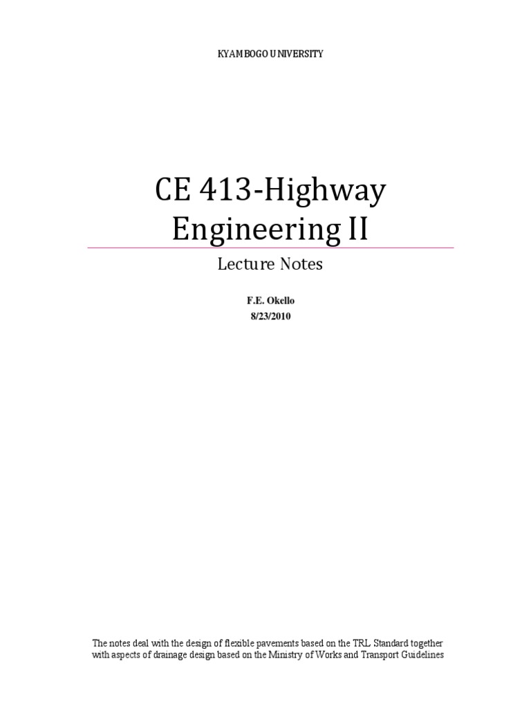 CE413 Highway Eng II | PDF | Road Surface | Road