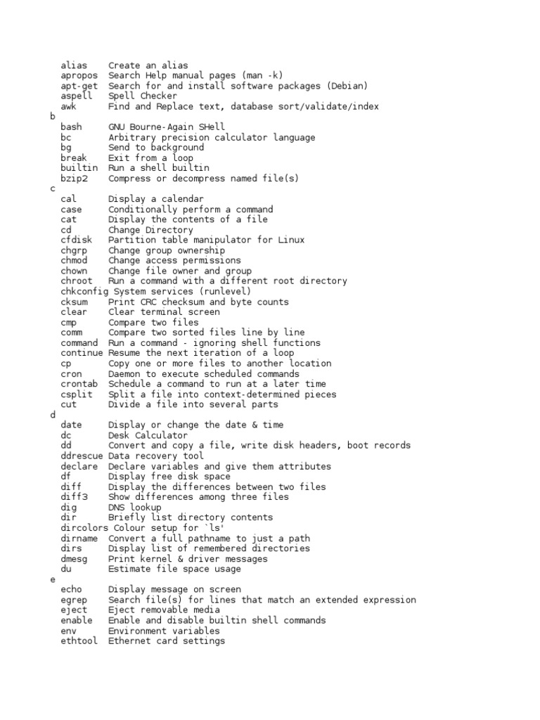 Bash Commands | Download Free PDF | Computer File | Unix Software