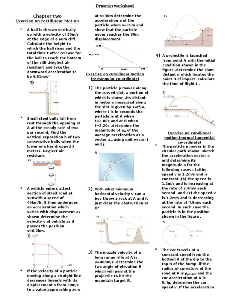 Dynamics Worksheet | PDF | Acceleration | Friction