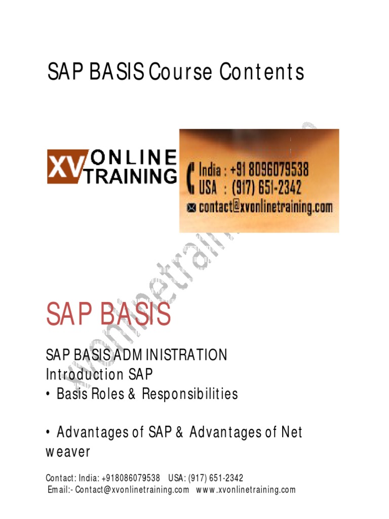 SAP BASIS Course Contents | PDF | Oracle Database | Databases