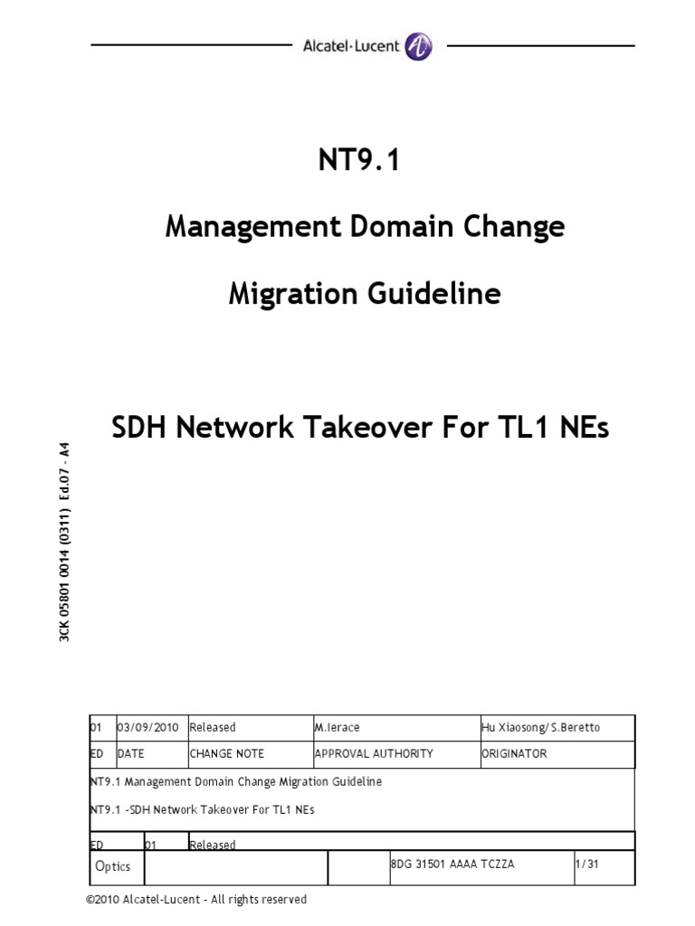 NT9.1 SDH Network Takeover TL1 ED01 | PDF | Network Topology | Password