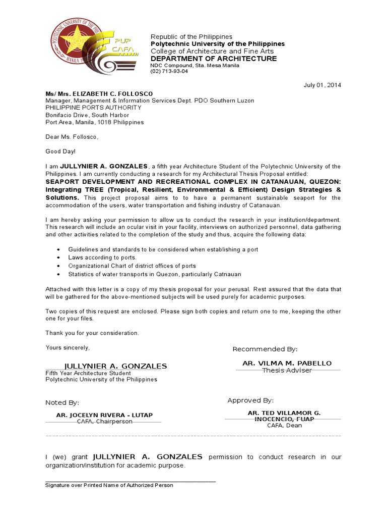 Thesis Request Letter (Ppa2) | PDF