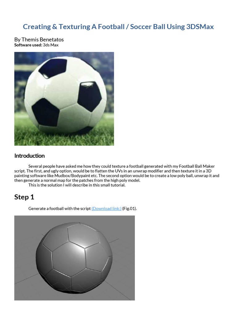 Creating & Texturing A Football - Soccer Ball Using 3DSMax PDF | PDF | Texture Mapping ...