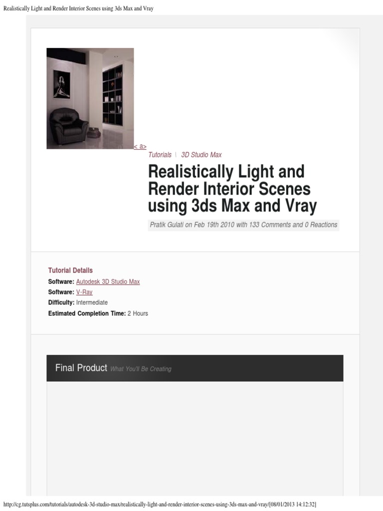 Realistically Light and Render Interior Scenes Using 3ds Max and Vray PDF | PDF | Rendering ...