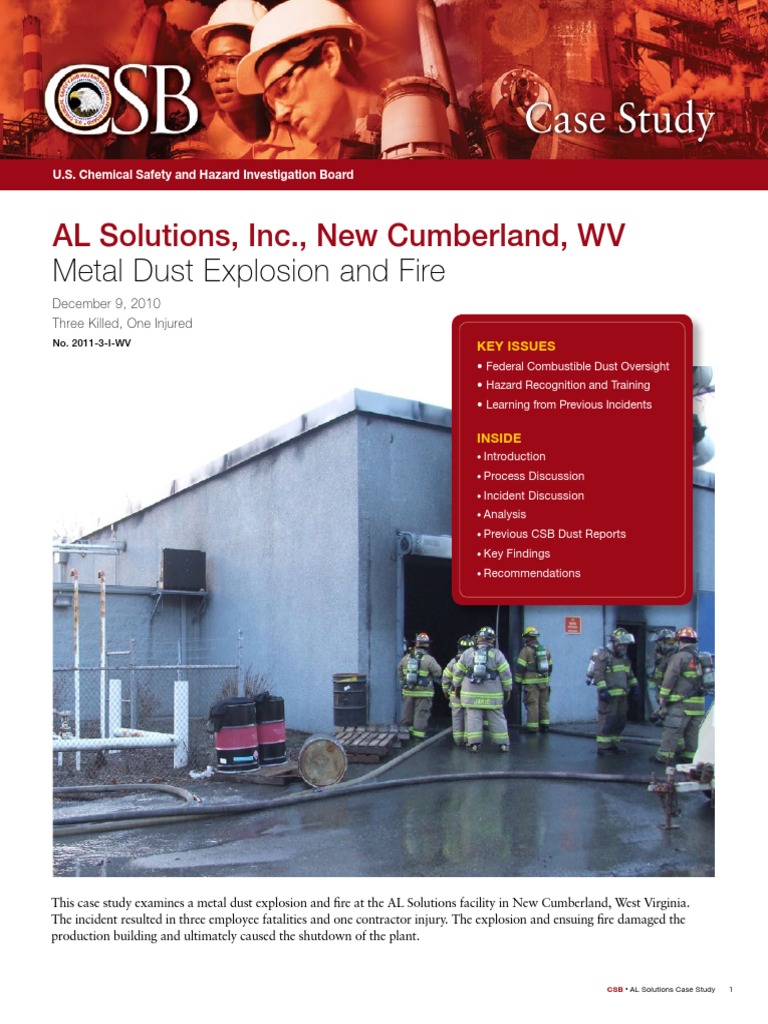 AL Solutions, Inc. Metal Dust Explosion and Fire | PDF | Combustion ...
