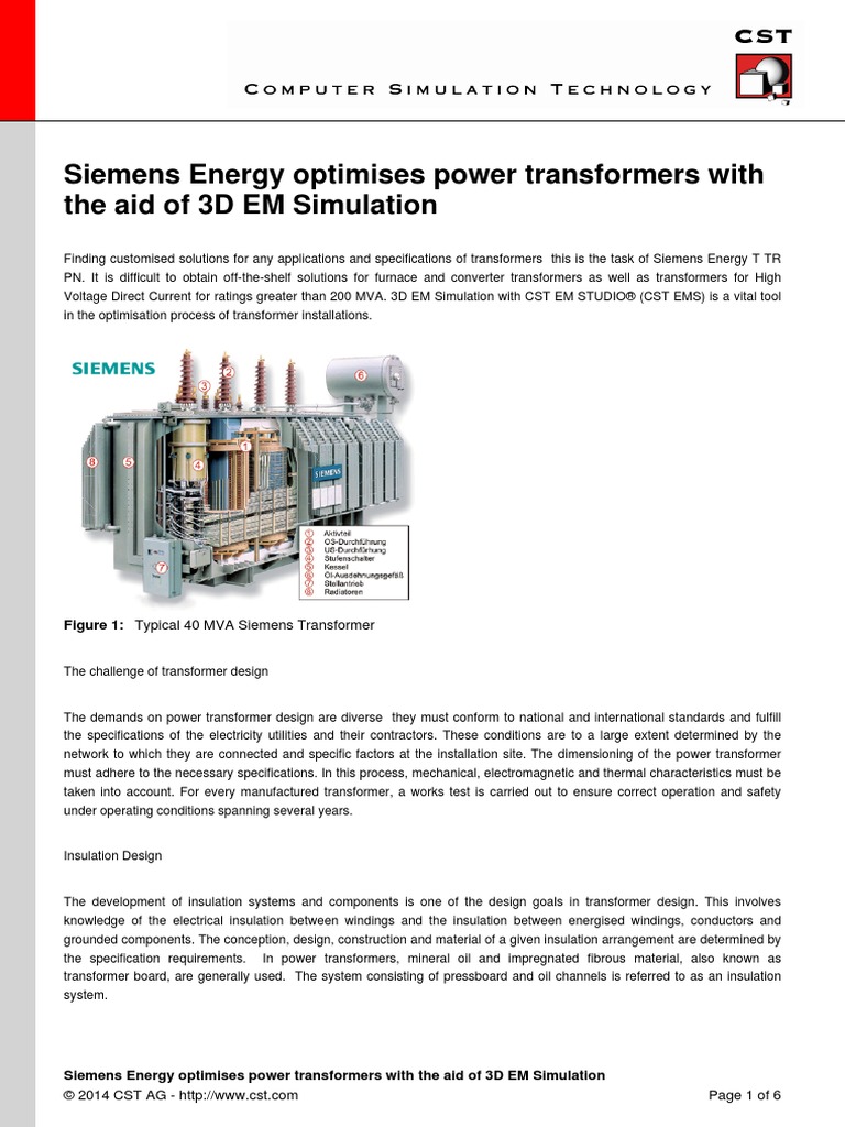 Siemens Energy Optimises Power Transformers With The Aid of 3D EM ...